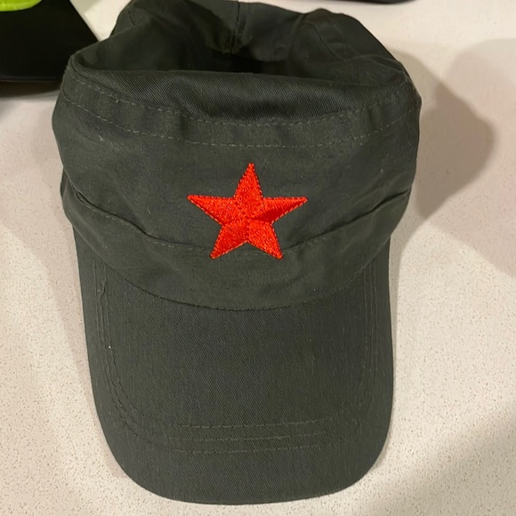 Accessories | Red Embroidered Star Hat | Poshmark